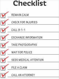 Auto Accident Checklist - What To Do Following a Car Crash